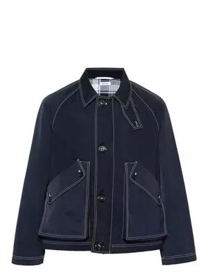 Thom Browne Contrast-stitching Raglan Jacket - Blue