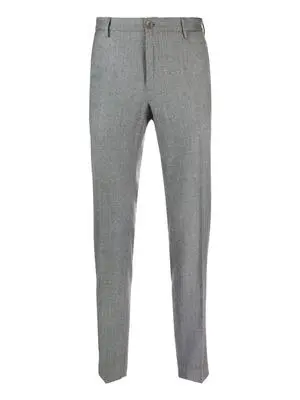 Incotex Mélange Tapered-leg Trousers - Grey