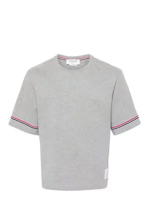 Thom Browne Rwb-stripe Cotton T-shirt - Grey