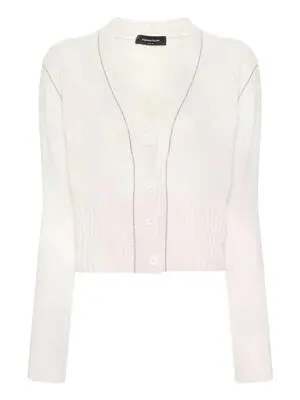 Fabiana Filippi Bead-embellished Cashmere Cardigan - Neutrals