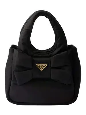 Prada Prada Padded Re-Nylon Mini Bag With Bow Detail Black
