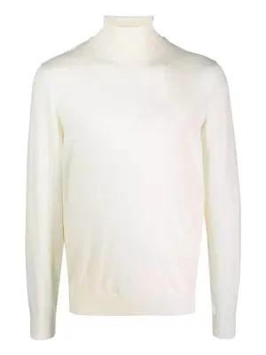BARBA NAPOLI Roll Neck Pullover Sweater - White