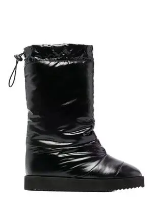 GIABORGHINI Patent Padded Knee-high Boots - Black