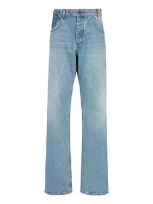 Balmain Contrast-pocket Wide-leg Jeans - Blue