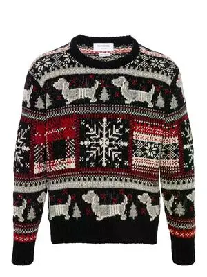 Thom Browne Fair Isle Intarsia Jumper - Blue