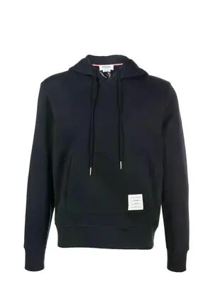 Thom Browne Logo-patch Hoodie - Blue