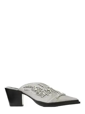 JIMMY CHOO Cece 60mm Glitter Mules - Grey