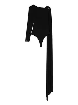 NISSA Pearl-detail Bodysuit - Black