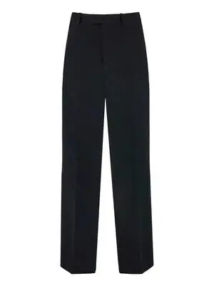 FERRAGAMO Satin-insert Tailored Trousers - Black