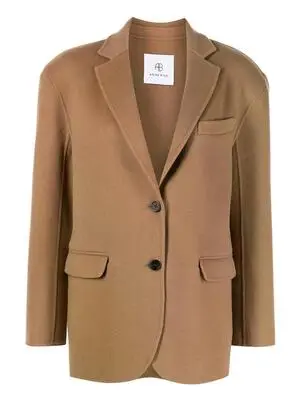 ANINE BING Quinn Single-breasted Blazer - Brown