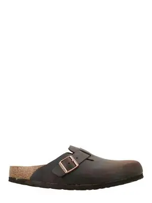 BIRKENSTOCK Buckle-fastening Leather Clogs - Brown