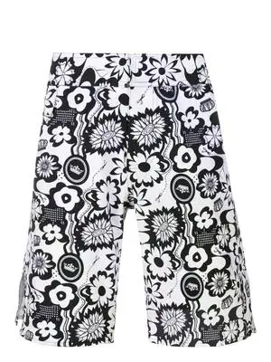 AMIR SLAMA Graphic-print Bermuda Shorts - Black
