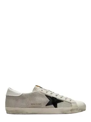 GOLDEN GOOSE Super-star Leather And Mesh Sneakers - Grey