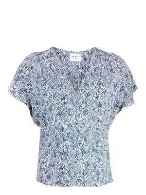 MARANT ETOILE Delocia Abstract-print Blouse - Blue