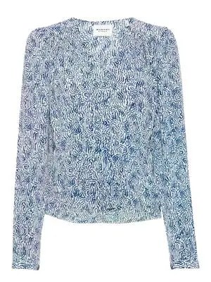 MARANT ETOILE Eddy Abstract-print Blouse - Blue