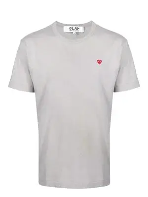 Play Comme Des Garcon Heart-patch Short-sleeve T-shirt - Grey