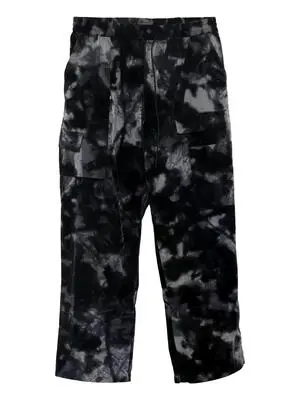 Y3 Abstract-print Wide-leg Trousers - Black