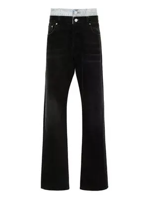 VTMNTS Layered-effect Cotton Jeans - Black