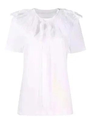 PATOU Detachable Lace-collar T-shirt - White
