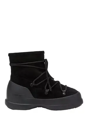 Moon Boot Luna Lace-up Suede Boots - Black
