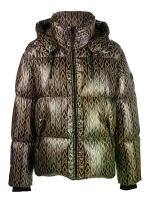 Mackage Monogram-print Padded Coat - Brown