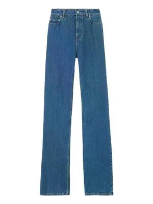 Burberry High-waisted Straight-leg Cotton Jeans - Blue