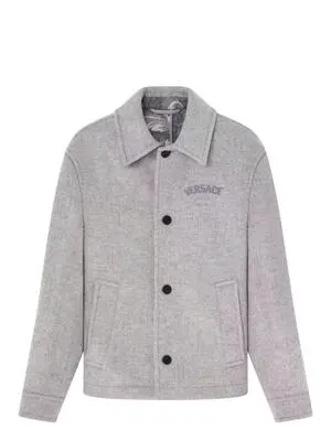 Versace Wool-blend Blouson Jacket - Grey