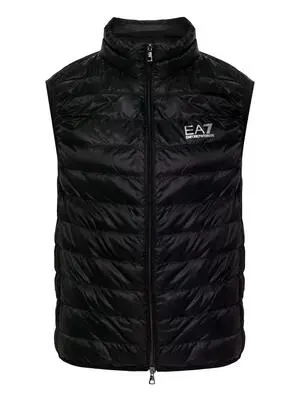 EA7 Logo-print Padded Gilet - Black