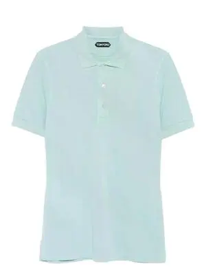 TOM FORD Embroidered-logo Polo Shirt Blue