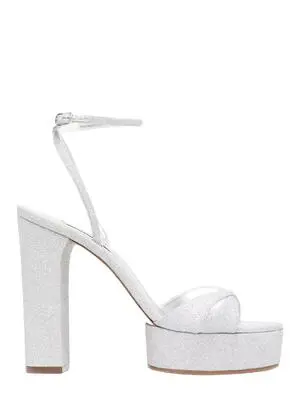 Casadei Betty Citylight 130mm Platform Sandals - Silver