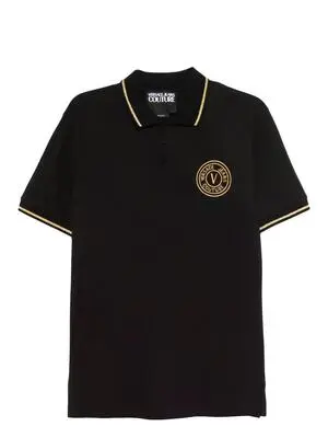 Versace Logo-embroidered Polo Shirt - Black