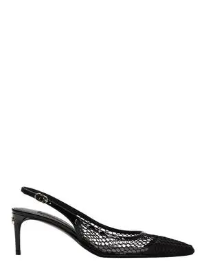 Dolce & Gabbana Fishnet-detail Pointed-toe Pumps - Black