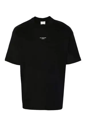 Drole De Monsieur Slogan-print Cotton T-shirt - Black