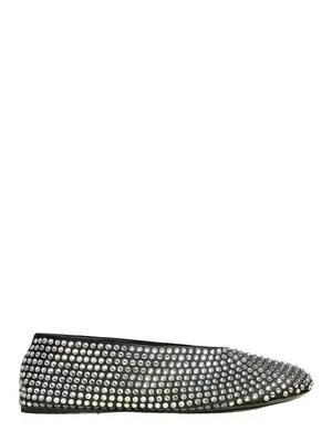 Khaite The Marcy Rhinestone Ballerinas - Silver