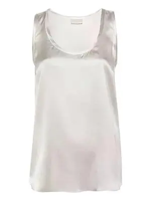 Brunello Cucinelli Stretch-silk Satin Tank Top - Neutrals