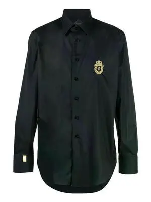 BILLIONAIRE Silver Cut Logo-print Shirt