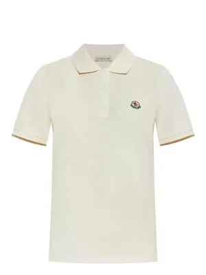 Moncler Logo Patch Piqué Polo Shirt - Neutrals