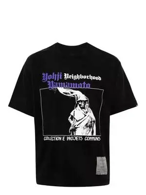 Yohji Yamamoto X Neighborhood Graphic-print Cotton T-shirt - Black