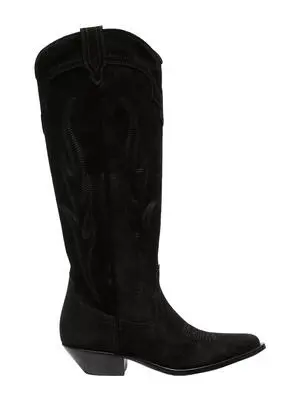 SONORA 40mm Western-style Suede Boots - Black