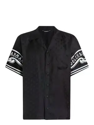 Dolce & Gabbana Printed Silk Shirt - Black