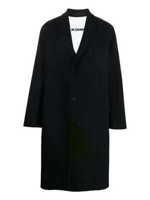 JIL SANDER Notched-collar Button-up Coat - Blue