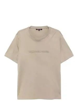 Michael Kors Embroidered Logo T-shirt - Neutrals