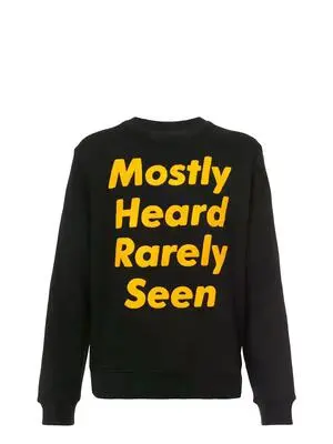 MOSTLY HEARD RARELY SEEN Logo Print Cotton Blend Sweatshirt - Black