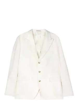 Brunello Cucinelli Single-breasted Twill Blazer - Neutrals