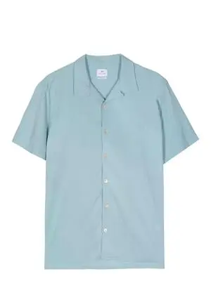 Paul Smith Short-sleeved Organic Cotton Shirt - Blue