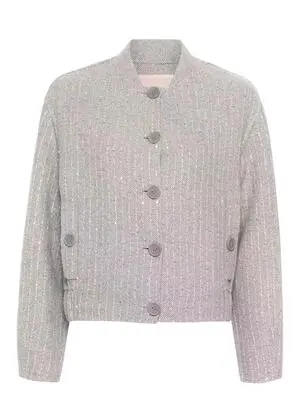 TWINSET Sequinned Bomber Jacket - Neutrals