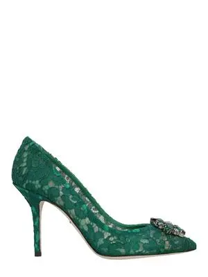 Dolce & Gabbana Bellucci Lace Pumps With Brooch - Green