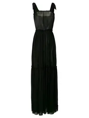 AMIR SLAMA Silk Maxi Dress - Black