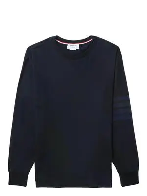 Thom Browne 4-bar Stripe Cotton T-shirt - Blue