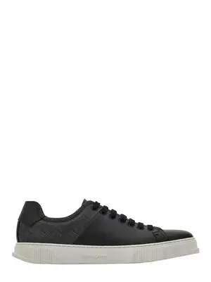 FERRAGAMO Low-top Sneakers With Monogram Jacquard - Black